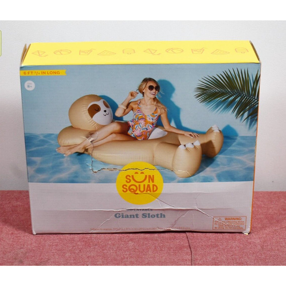 Unbranded | Games | Sun Squad Inflatable Giant Sloth Swim Tube Float 675 Foot | Poshmark